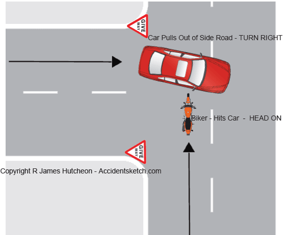 Car pulls out of side road